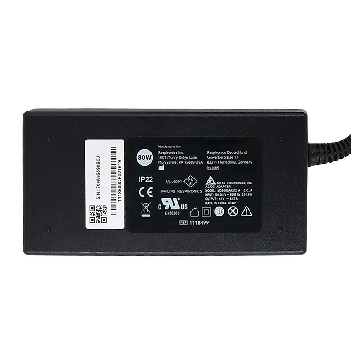 80W 12V 6.67A AC DC Adapter Charger Fit for Philips Respironics DreamStation Machines 267P 467P 560 560P 567P 660P 667P 760 760P 767P