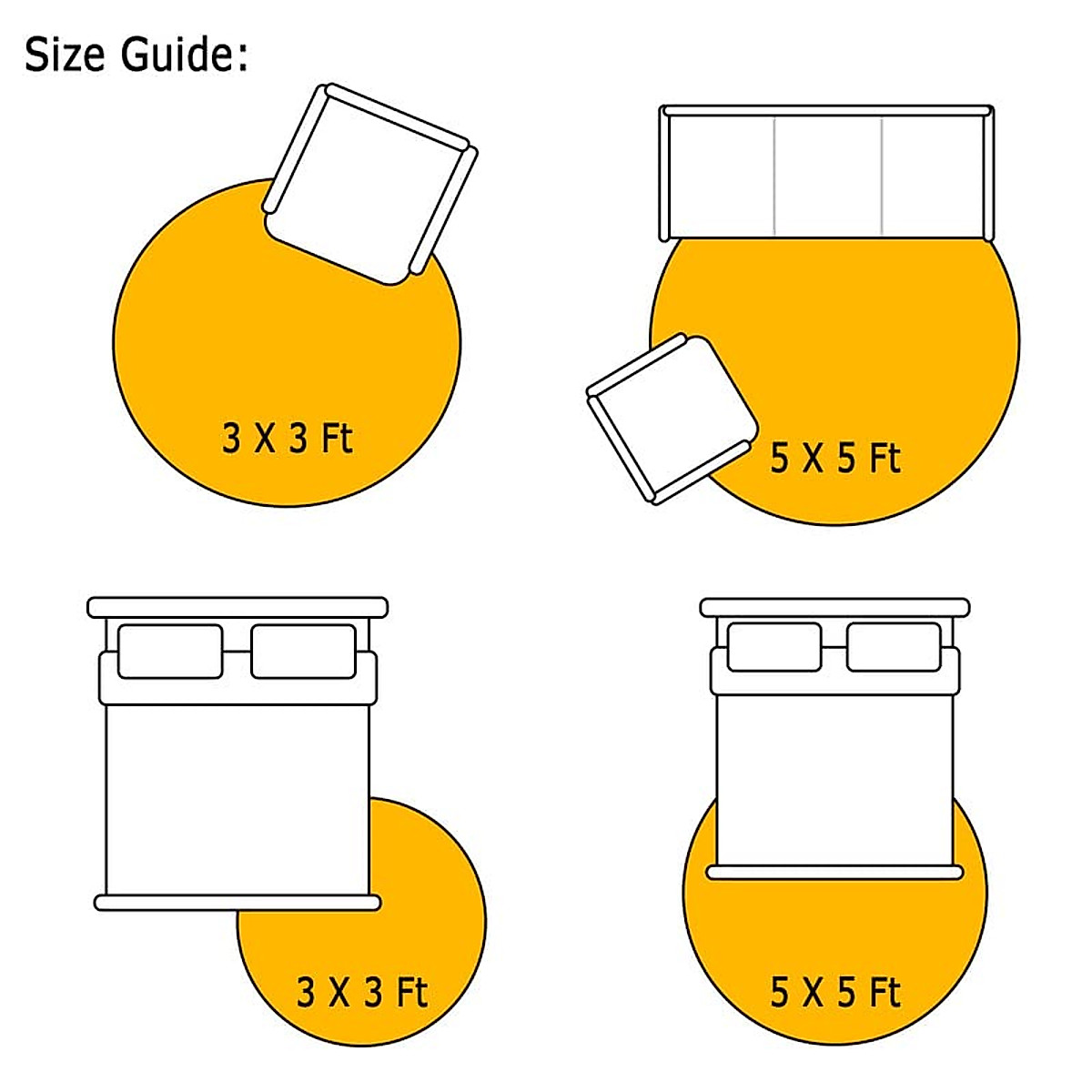 Black Swans Round Area Rug 3ft / 5ft Machine Washable Circular Rugs for Dining Room Table Bedroom Playroom Throw Rugs for Dog Living Room Floor Carpet Door Mat Décor