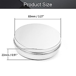Othmro 3pcs 3.4oz Metal Round Tins Aluminum Tin Cans Containers with Screw Lid, 83 * 23mm(DxH) Silver tin cans for Salve, Spices, Lip Balm, Tea or Candies 100ml