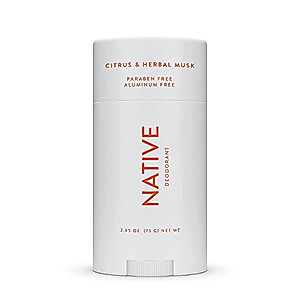Native Deodorant | Natural Deodorant for Men and Women, Aluminum Free with Baking Soda, Probiotics, Coconut Oil and Shea Butter | Citrus & Herbal Musk