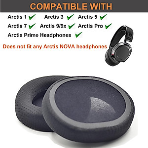 Headphone Ear Pads Cushions for SteelSeries Arctis 3 Arctis 5 Arctis 7 Arctis 9 Arctis 9X Arctis PRO Gaming Headset Replacement Earpads Ear Cups with Noise Isolation Foam