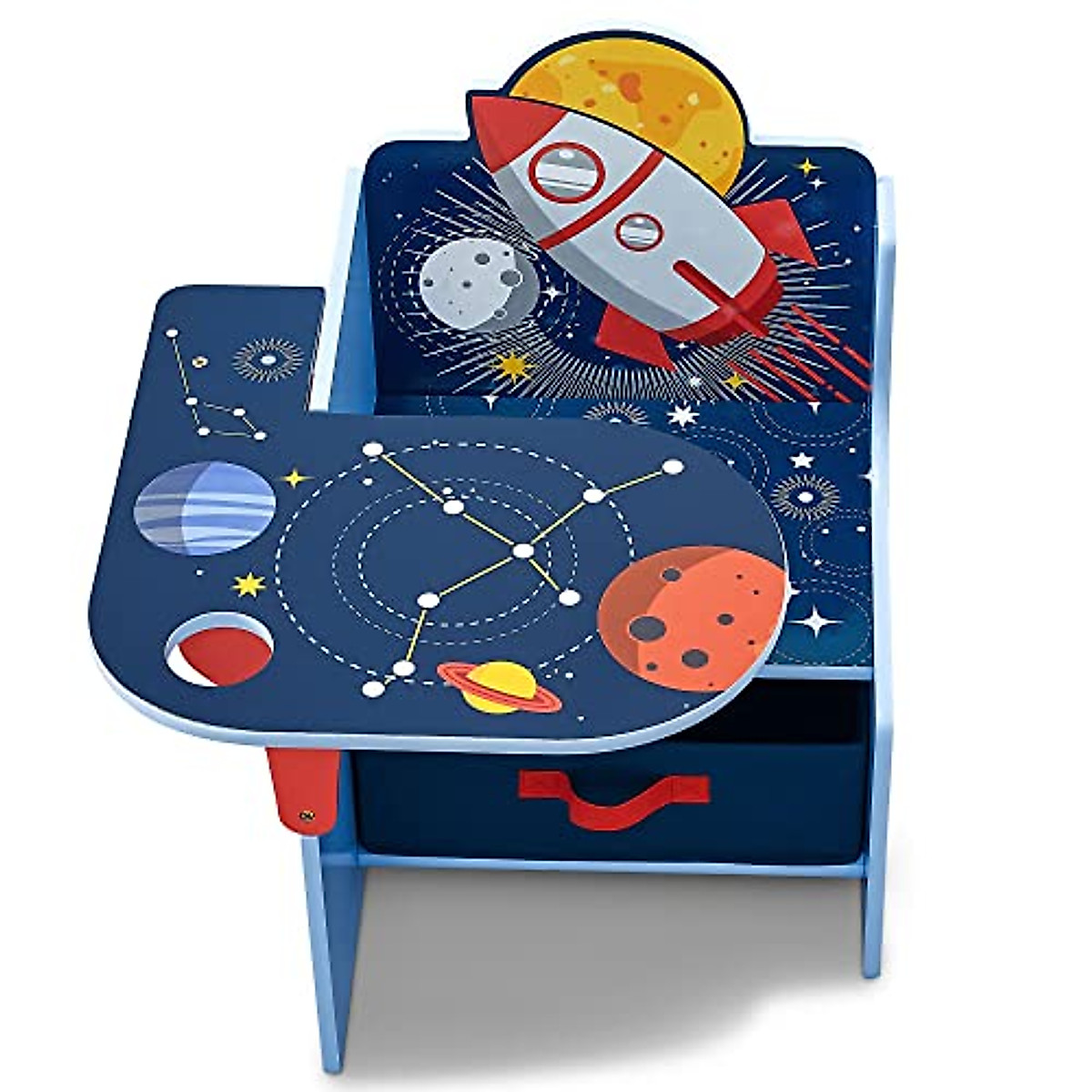 Delta Children Space Adventures Chair Desk with Storage Bin - Ideal for Arts & Crafts, Snack Time, Homeschooling, Homework & More - Greenguard Gold Certified, Blue