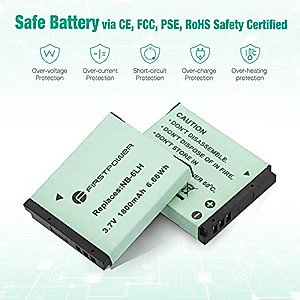 FirstPower 2-Pack NB-6LH / NB-6L Batteries for Powershot S120, SX510 HS, SX280 HS, SX500 is, SX700, D20, S90, D30, ELPH 500, SX270, SX240, SX520 Cameras