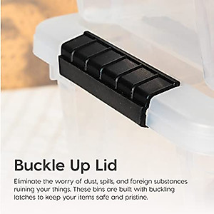 IRIS USA 19 Quart Stack & Pull™ Box, Clear with Black Handles, Set of 6