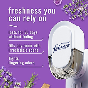 Febreze Odor-Fighting Fade Defy PLUG Air Freshener Refill, Mediterranean Lavender, (3) .87 fl. oz. Oil Refills