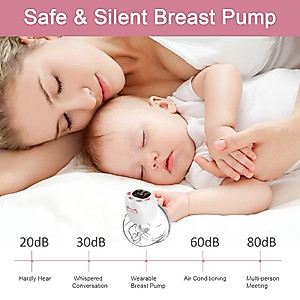 MMPANG Breast Pump Wearable,Electric Hands Free Breast Pump Leel,3 Modes & 9 Levels with LCD Display BPA Free, Low Noise Pumping Painless Breastfeeding Rechargeable and 19/21/24mm Flanges,Blue