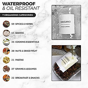 310 Pcs Kitchen Pantry Labels for Containers Preprinted with Blank and Expiration Labels, Minimalist Waterproof Labels for Spice Jars, Organizing Labels Stickers for Jars Canisters Storage Bins