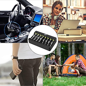 LP AA AAA Battery Charger Pack, 8 Slot Charger & 2300mAh AA (4-Pack) & 1000mAh AAA (4-Pack) Ni-MH Rechargeable Battery for Wireless Mouses, Kids Toys, Remotes, Microphones, Game Controllers & More