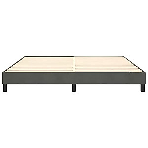 Kagoono Velvet Box Spring Bed Frame with Plywood Slats Support, 9.8-Inch Mattress Foundation, Easy Assembly, Mattress not Included, Dark Gray, California King