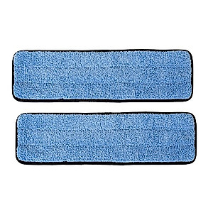 Real Clean 18 inch Microfiber Wet/Dust Mop Refill Pads for Flat Microfiber Mop Frames (Pack of 2)