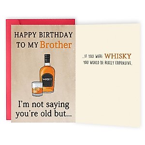 Abeletree Happy Birthday Card for Brother, Funny Brother Birthday Card, Brother Birthday Gifts from Sister, Humorous Bro Bday Gift Cards