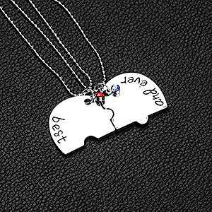MXXGMYJ Best Friend Necklaces Gifts for 4 Bff Friendship Necklace Matching Heart Necklace for Best Friends Birthday Christmas Gifts for Women Teen Girls