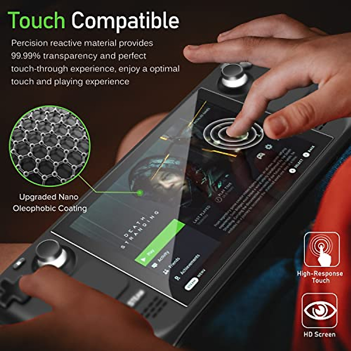 ivoler [3-Pack] Screen Protector Tempered Glass for Steam Deck 7''2022[New Version], Transparent HD Clear Anti-Scratch Screen Protector Compatible with Steam Deck[Updated Version]