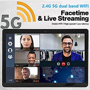 RongM HD Tablet 100240V 8.1 Inch Tablet Silver Gray 5G WiFi 1920x1200 TypeC Charging for Work and Study US Plug