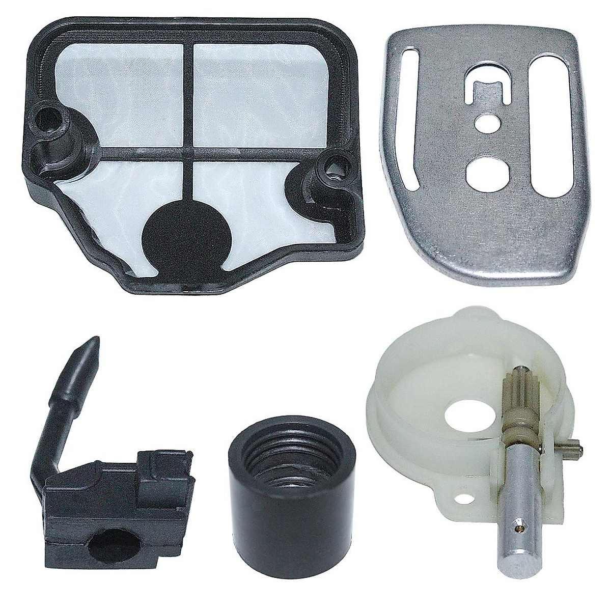 AUMEL Oil Pump Pick Up Bar Plate Air Filter Intake Boot Kit for Husqvarna 136 137 141 142 Chainsaw Replace 545036801, 530047855, 530029811