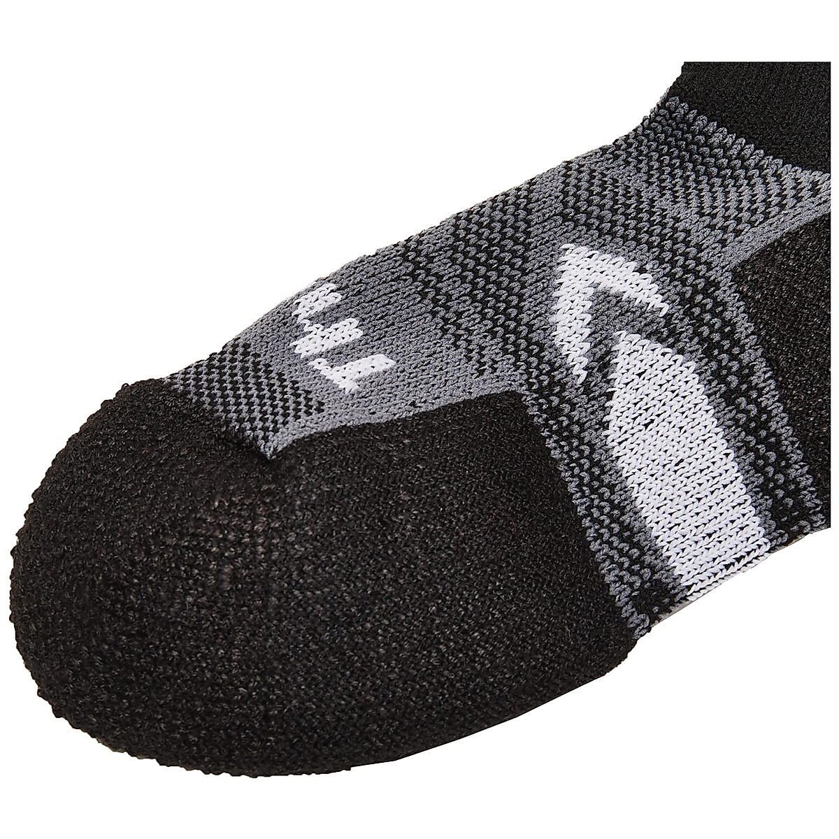Thorlos Unisex Adult's 12 Hour Shift Thick Padded Crew Work Socks, Black/Grey Large
