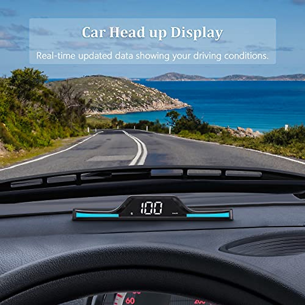 AWOLIMEI Digital Speedometer for Car g15 ，Heads Up Display for Cars with Overspeed Alarm, Fatigue Driving Alarm，USB Plug and Play，Suitable for All Car (G15)