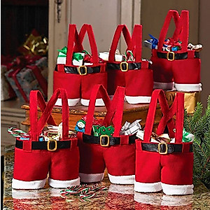 Christmas Decorations Gift Bags – Decorations for Bottles, Festive Bags Sweater Party Table decor - Santa Outfit Design, Christmas Tableware, Silverware Holders, Wine Bottle Bags, Candy Pouch Bag, Knife Spoon Fork Bag, Mini Christmas Stockings for Xmas Gi