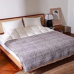 ZonLi Sherpa Fleece Blanket for Couch, Super Soft Plush Throw Blankets, Premium Reversible Earth Tones Decorative Faux Fur Blanket for Bed, Warm and Cozy Fuzzy Blanket for All Seasons(Brown, 50"X60")