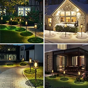 Adecorty Solar Pathway Lights Outdoor 4 Pack Solar Lights Outdoor Waterproof Super Bright Filament LED Mesh Metal Outside Path Lawn Patio Walkway Yard Garden Decor, Gifts for Mother's Day
