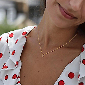 Initial necklace for Women 14k Gold Plated Dainty Letter K Necklaces Tiny Cute Initial Pendant Choker Simple Trendy Personalized Letter Name Necklaces Jewelry Gift for Women