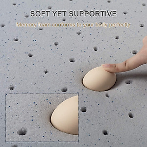 Maxzzz Memory Foam Mattress Topper- Charcoal Mattress Topper Full 3 Inch Surmatelas Mousse Memoire Ventilated CertiPUR-US Breathable Ventilated Design Bed Topper