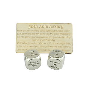 30 Year Anniversary Metal Date Night Dice - Create a Unique 30th Anniversary Date Night