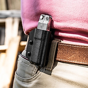 Clip & Carry Kydex Multitool Sheath for the Leatherman PST - Made in USA - EDC Multi Tool Sheath Holder Holster Cover - Black