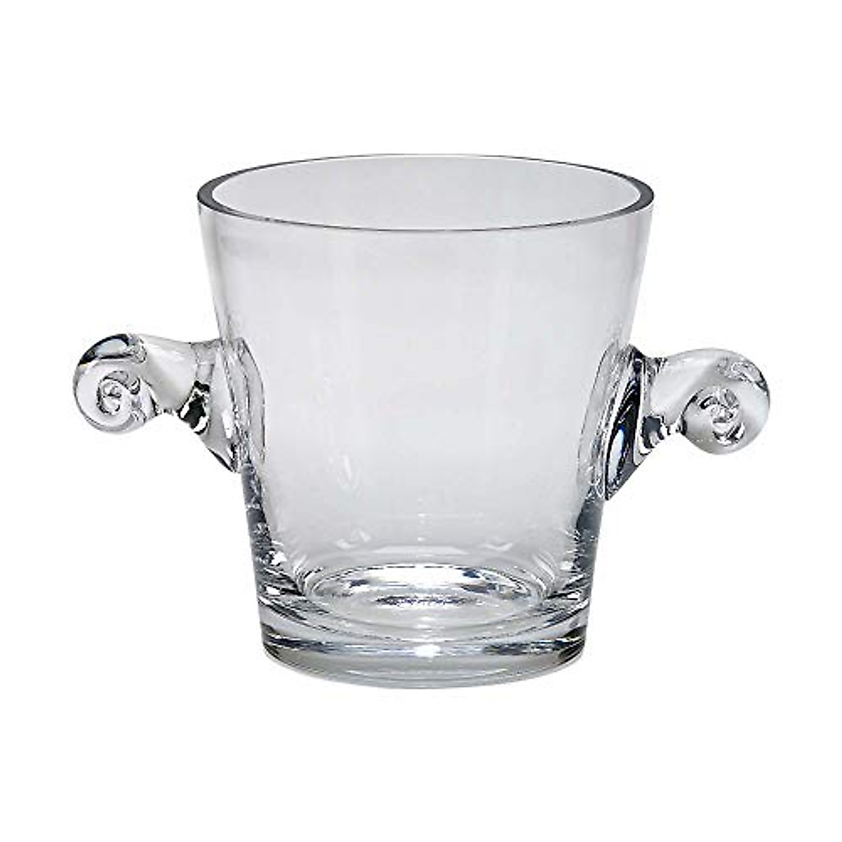 7.5" Optic Crystal Lead-Free Contemporary Simon Ice Bucket With Crystal Handles