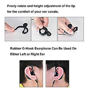 SAMCOM Walkie Talkie Earpiece with Mic G Shape 2 Pin Headset Soft Ear Hook Earpiece Headset 3.5mm Plug Ear Hook Listen Only Two Way Radios