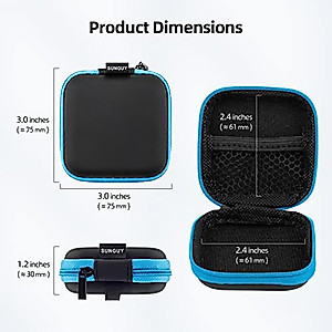 SUNGUY [5-Pack] Portable Square Earphone Carrying Case Mini Pouch Storage for Smartphone Earphone Headset Storage Bags