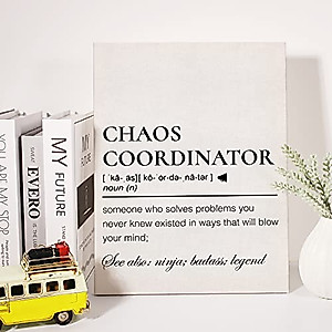 Chaos Coordinator Canvas Wall Art Gifts Motivational School Counselor Definition Canvas Print Painting Therapy Office Wall Decor Framed Gift 12x15 Inch