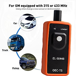 TPMS Relearn Tool for GM Tire Sensor, Automotive Tire Pressure Monitor Sensor Activation Reset Tool EL-50448 OEC T5, System Programming Training for Most GM Series Vehicles, Car Accessories.