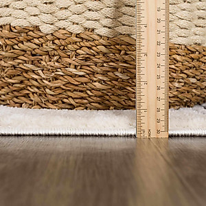 BoutiqueRugs Fauci Farmhouse Area Rug - Cream, Black White - 6'7" x 9'