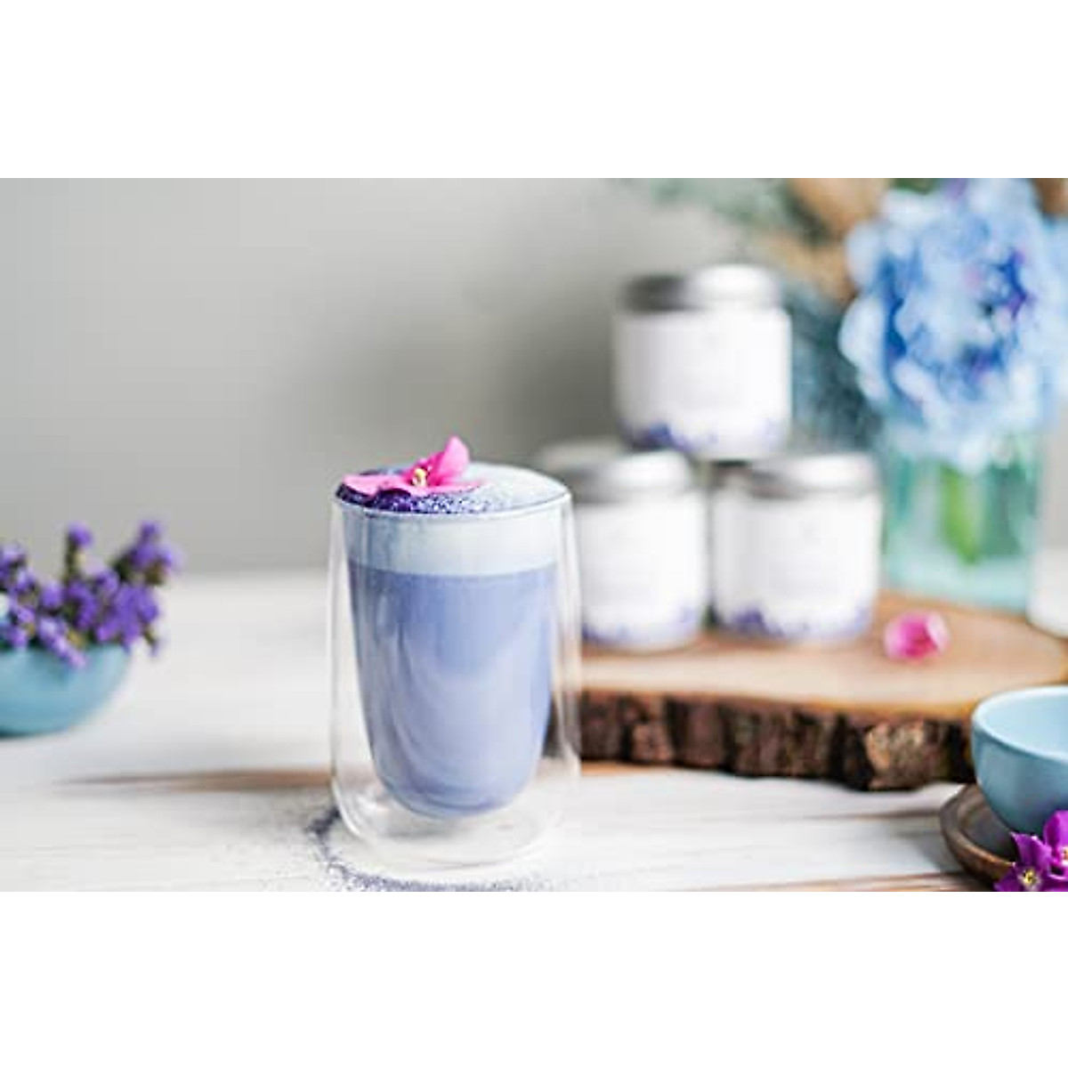 Ancient Choice - Blue Matcha (50 grams) | USDA Organic | Butterfly Pea Flower Powder Tea | Medium Grind | Sun-dried in Thailand | Non-GMO | No Plastic | Non-Plastic Packaging | Gourmet Superfood