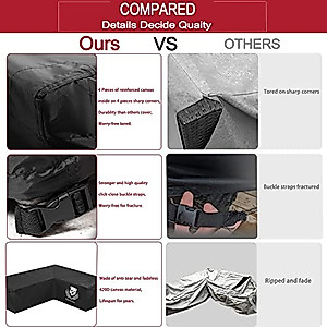 5 Pieces L-Shaped Patio Furniture Set Sectional Sofa Couch Cover,Waterproof Outdoor Conversation Set Cover,Heavy Duty 420D Polyester Cloth,6 Windproof Straps,Air Vents,Left Facing, 79"/51"Lx34"Dx31"H