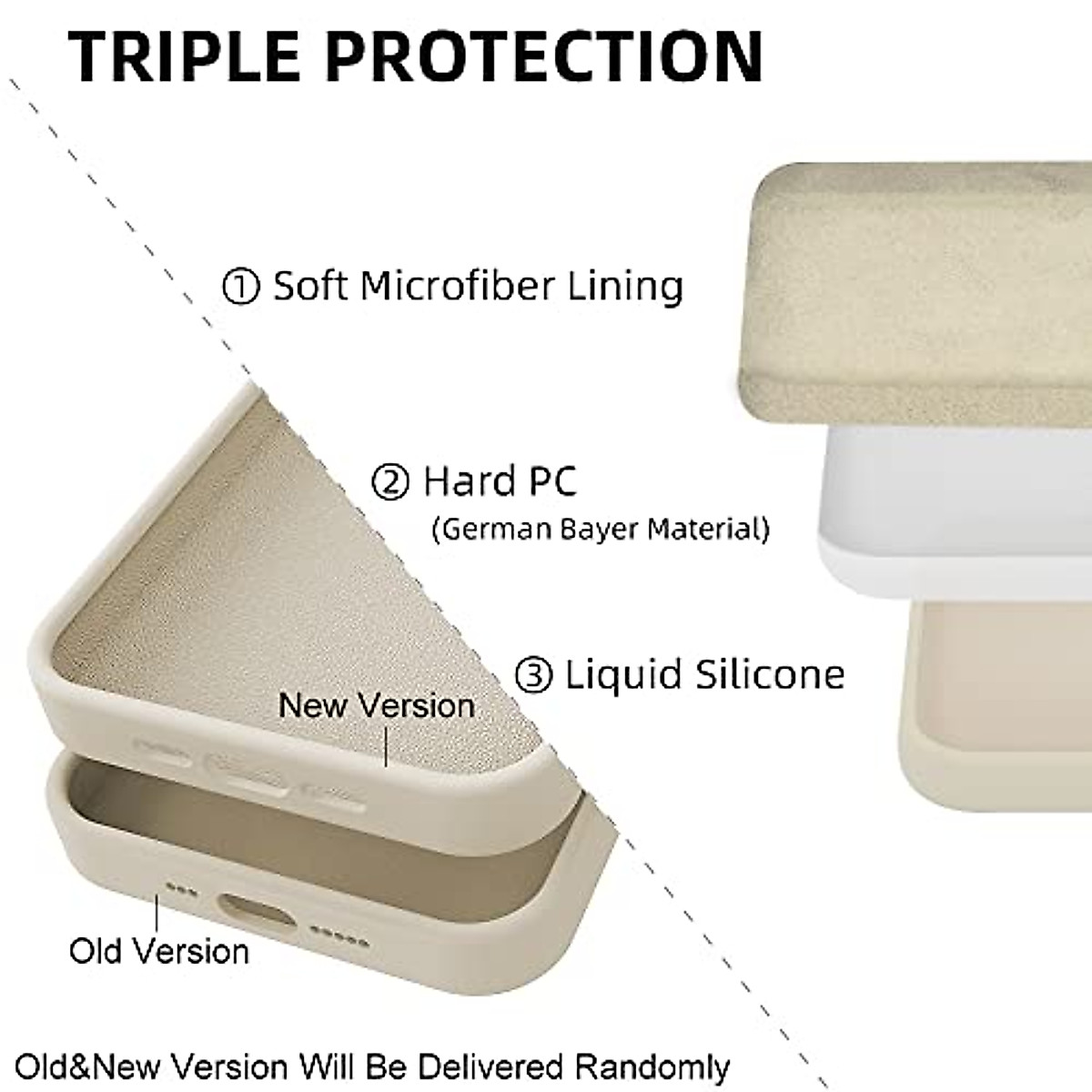 SOH Mingying iPhone 12/iPhone 12 Pro Silicone Case, Full Body Protective Phone Case, Premium Soft Rubber Shockproof Case Compatible with Apple iPhone 12/12 Pro(6.1Inch) (Stone)