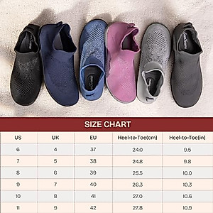 EverFoams Women's Comfy Sock Weaving Style Loafer Slipper with Ultra Soft Rubber Sole Anti Slip Indoor and Oudoor House Shoes Black, 10 US