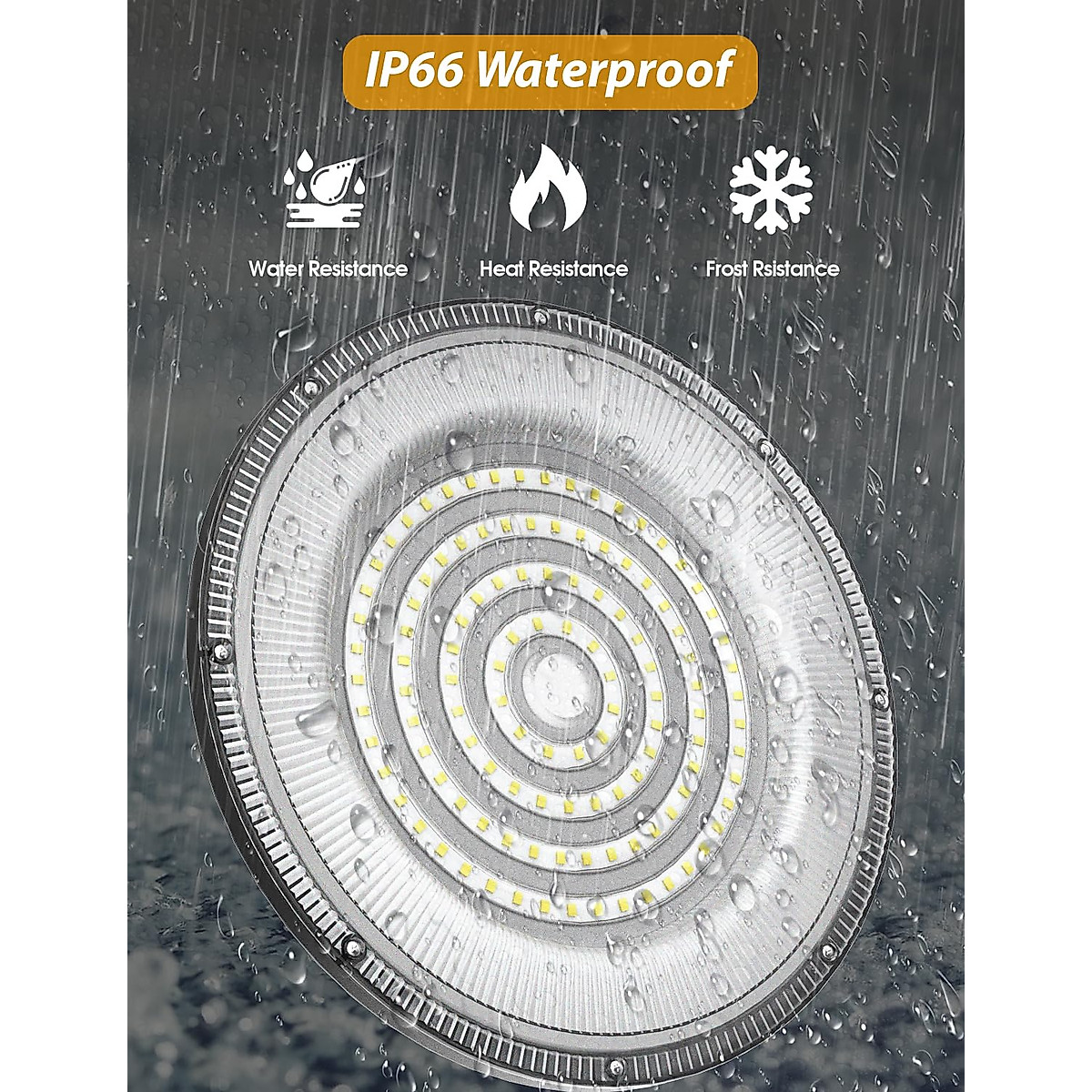 UFO LED High Bay Light,150W 4Pack 22500LM,Shop Lights,IP66 Waterproof Lights for Workshop, Warehouse, Barn,Garage, Factory, Gym, Industrial Lighting, Commercial Lights,6500K Daylight,with US Plug