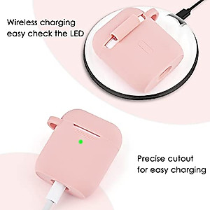 Filoto Airpods Case, Cute Apple Airpod 2nd 1st Generation Cover for Women Girls, Silicone Protective Airpods 2/1 Case with Bling Bracelet Keychain (Bling Pink)