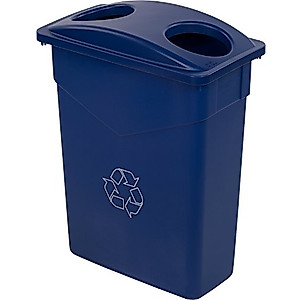 Carlisle FoodService Products 342015REC14 TrimLine LLDPE Waste Container, 15 Gallon Capacity, 10.95" Length x 20.03" Width x 24-3/4" Height, Blue