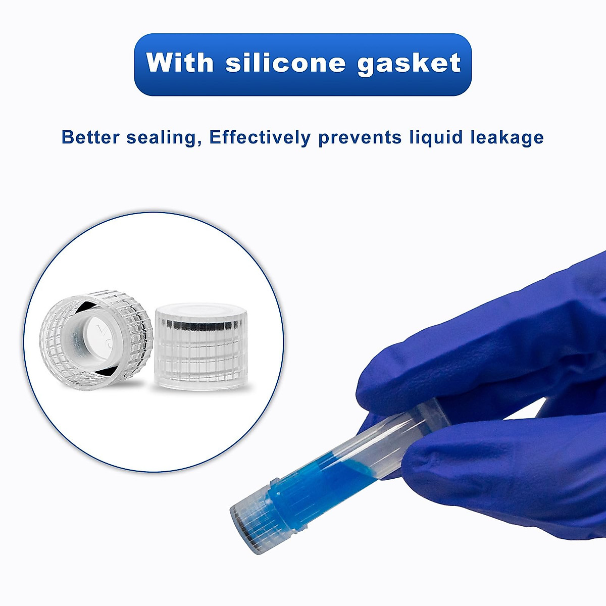CryoKing Plastic Cryogenic Vials with Lids, Sterile Specimen Collection, Cryovial Storage Vile with Screw Caps, 2.0ml Collection Tubes for Liquid Culture (47.5mm, Self-Standing), Case of 2,000