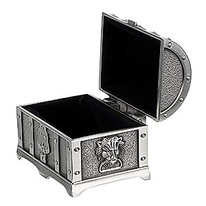 Hipiwe Vintage Metal Jewelry Box Treasure Trinket Chest,Smal Ring Earrings Necklace Keepsake Gift Holder Case for Girls Ladies Women (Small)