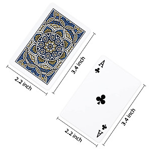 Neasyth Waterproof Plastic Playing Cards,Decks of Cards 2 Pack, for Magic Props, Pool Beach Water Card Games (Size:3.43inch*2.24inch)
