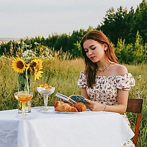 mwellewm 50 Pack Plastic Cocktail Glasses, 4 Oz Clear Disposable Champagne Flutes Margarita Glasses, Stemmed Stackable Shatterproof Dessert Cups Plastic Wine Glasses for Wedding, Celebration (Clear)