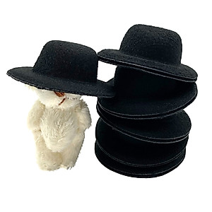 ASFUNG, 20 Pcs Mini Felt Top Hats Miniature Hat for Art & DIY Crafts Accessories Party Christmas Decoration Black, Free Size