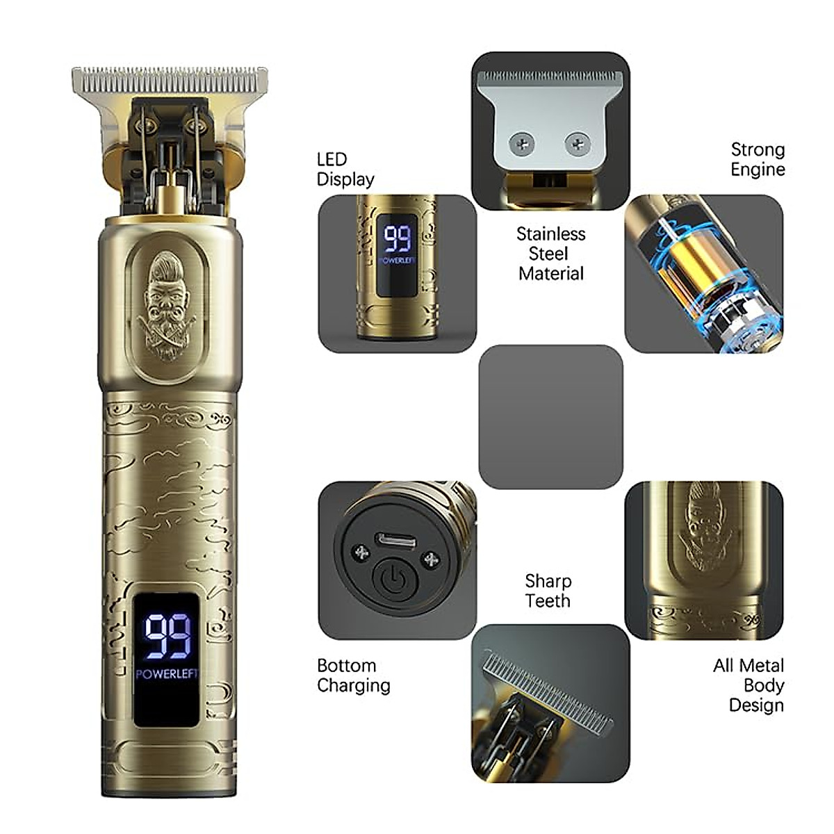 Bestauty Men's Foil Shavers - Electric Hair Clipper Hair Trimmer Beard Razor Shaver Kit with 4 Guide Combs, USB Rechargeable Haircut and Beard Shaving Kit for Salon, Barbers and Home Use