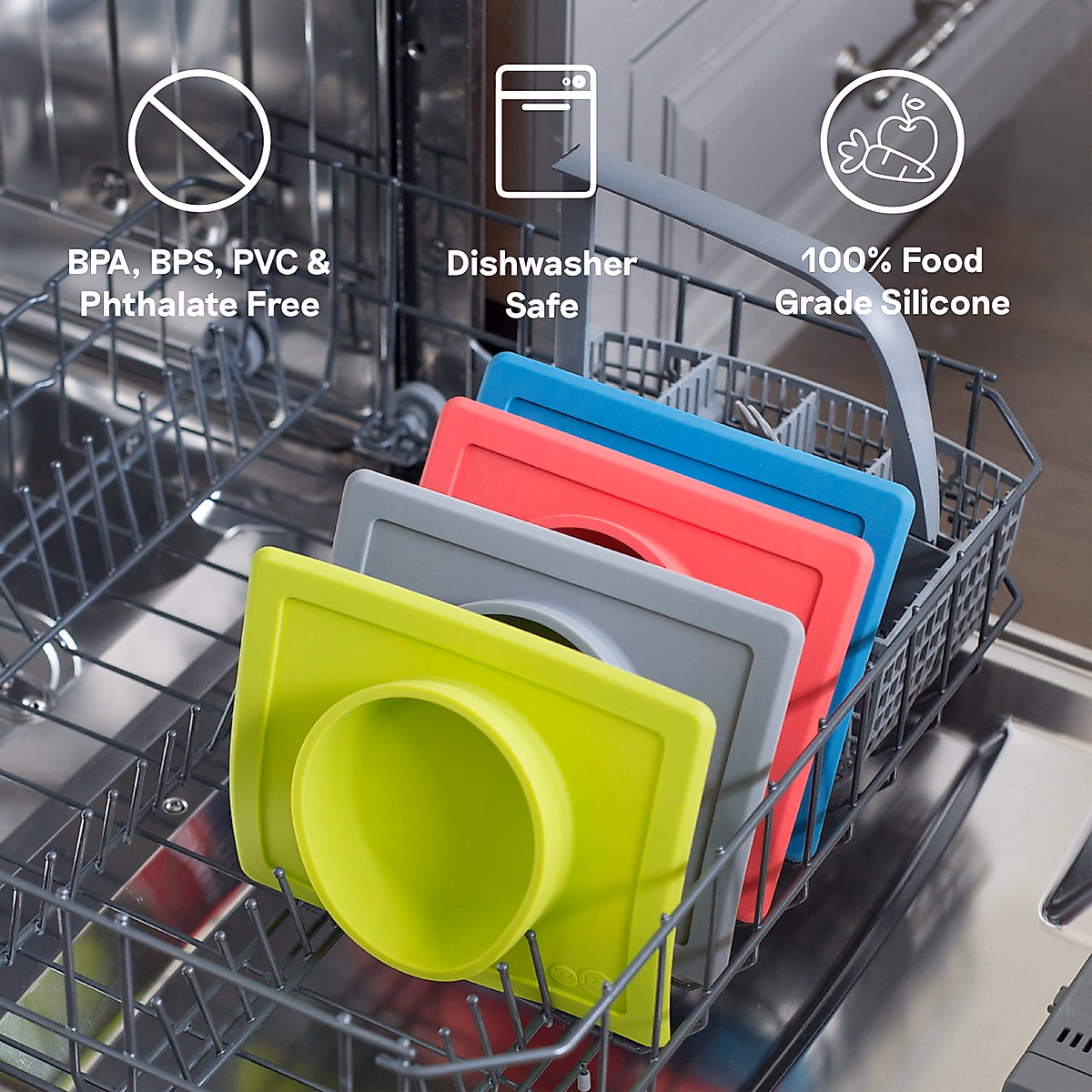 ezpz Mini Bowl for 12 Months+ (Sage) - 100% Silicone Suction Bowl with Built-in Placemat for Toddlers - Comes with a Reusable Travel Bag