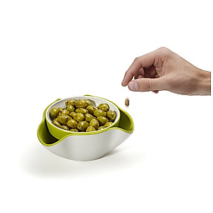 Joseph Joseph DDWGR010GB Double Dish Pistachio Bowl and Snack Serving Bowl, Gray