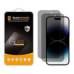 Supershieldz (2 Pack) (Privacy) Anti Spy Screen Protector Designed for iPhone 14 Pro (6.1 inch), Tempered Glass, Anti Scratch, Bubble Free